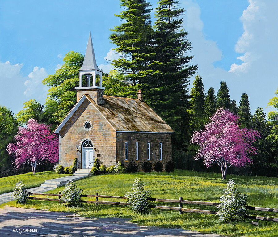 Jigsaw puzzle «Church by the road» - solve jigsaw puzzles online | PuzzleIt