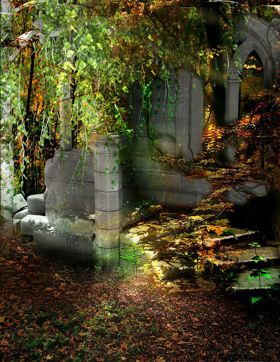 Jigsaw puzzle «Abandoned temple in the forest» - solve jigsaw puzzles ...